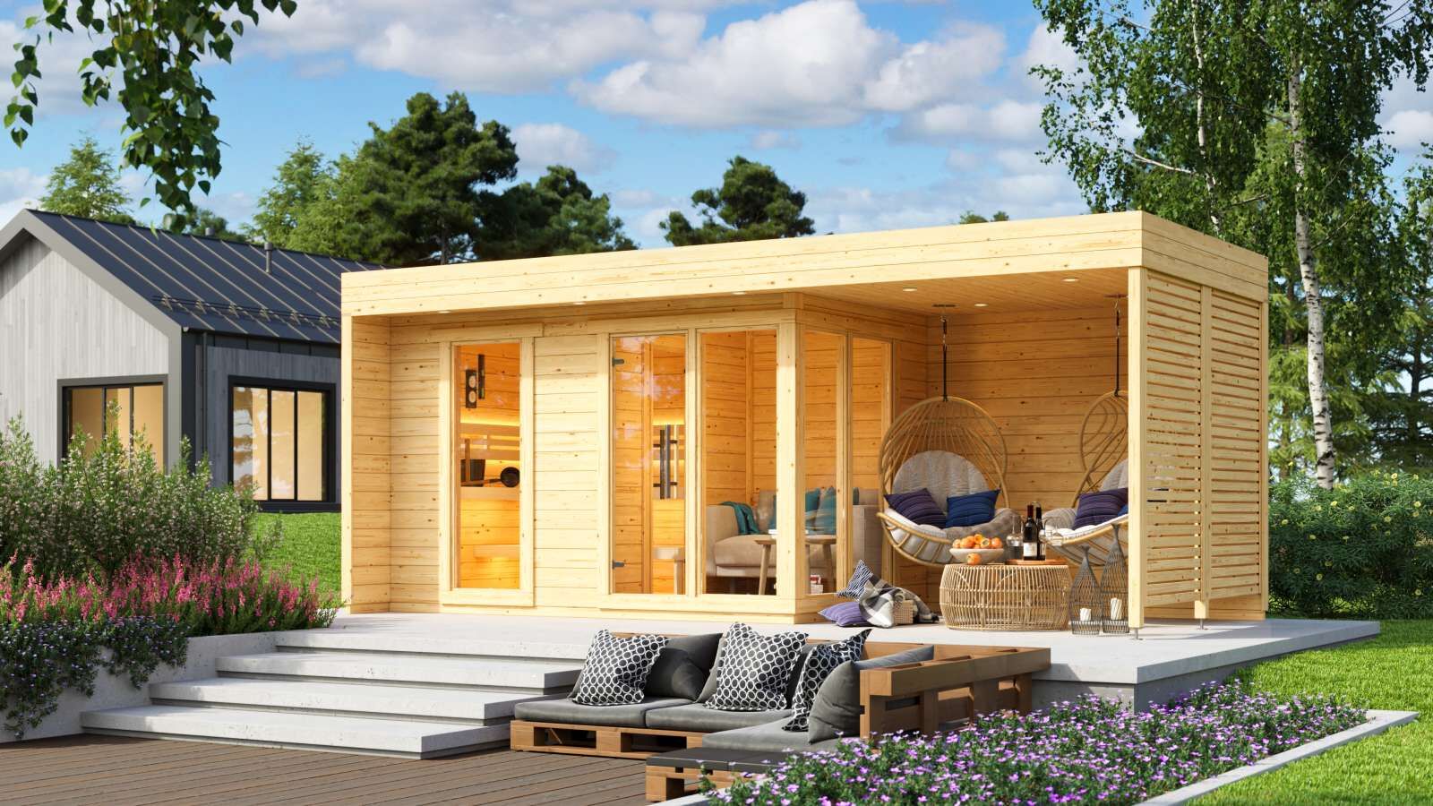 Fjordholz Saunahaus Modell Patio Größe L Plus online bestellen
