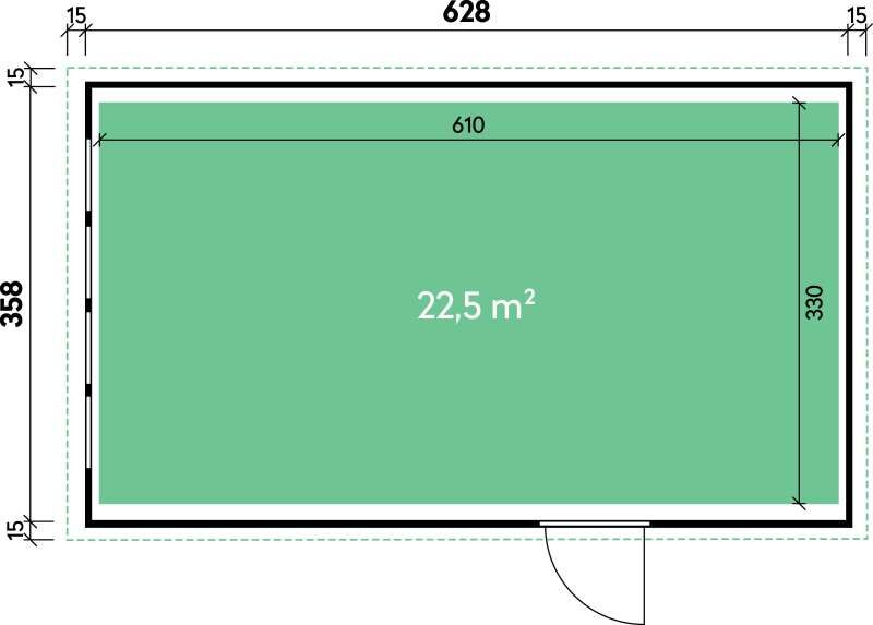Telluria Metallgarage Classico 3663 - Stahlgarage als Bausatz