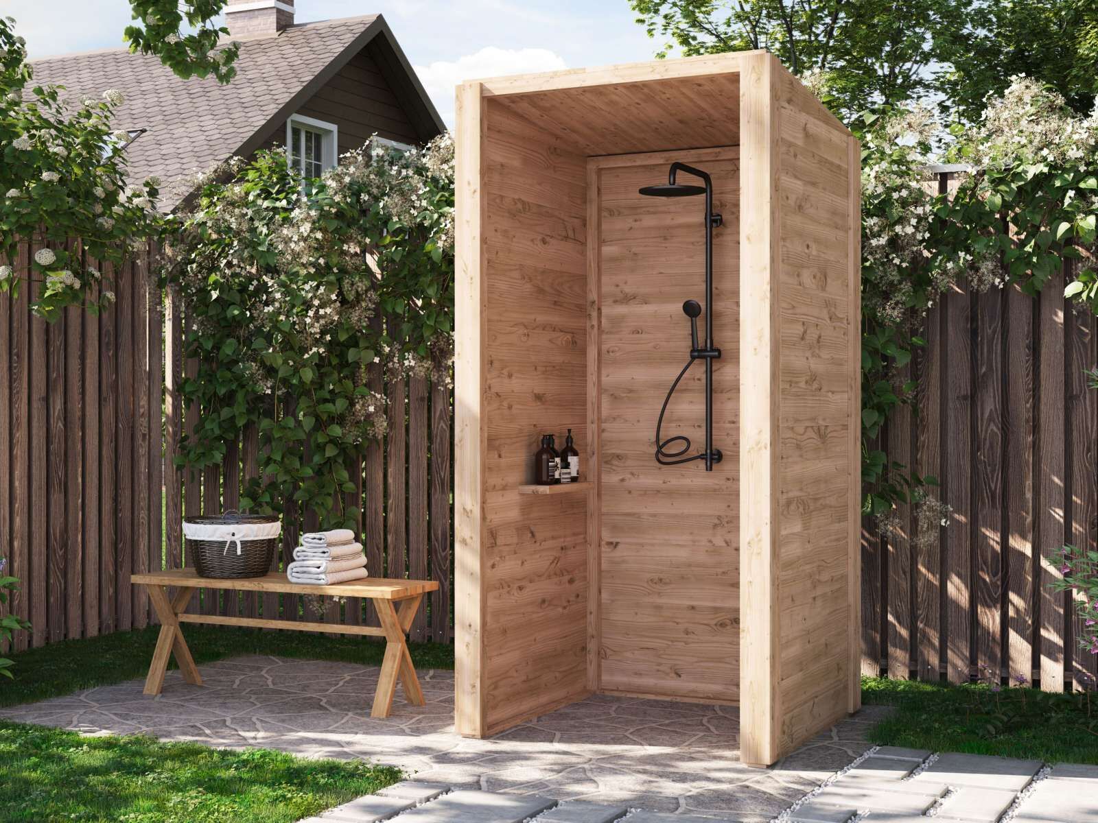 Premium HPL Design Gartenhaus Größe 1 anthrazit online bestellen