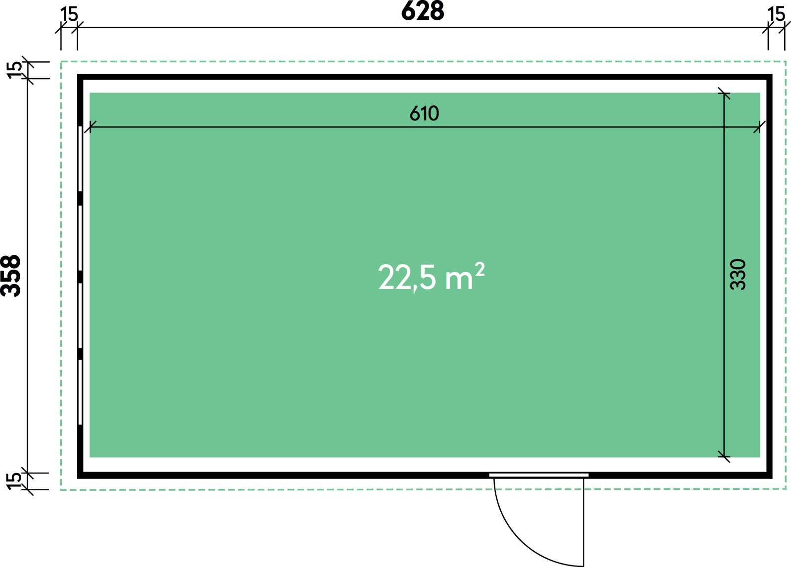 Telluria Metallgarage Classico 3663 - Stahlgarage als Bausatz