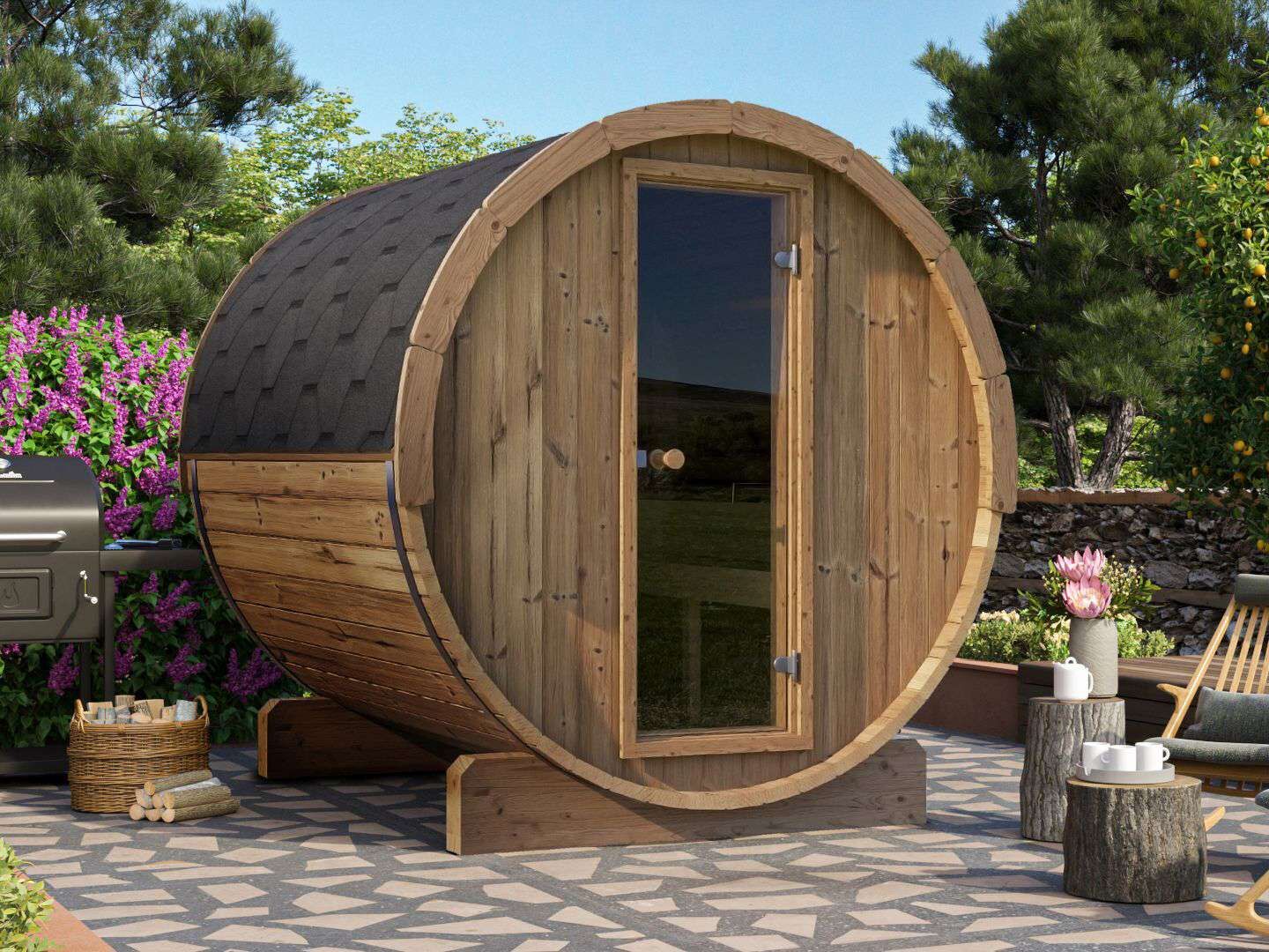 Fjordholz Fass-Sauna Modell Ergonomic 220 online bestellen