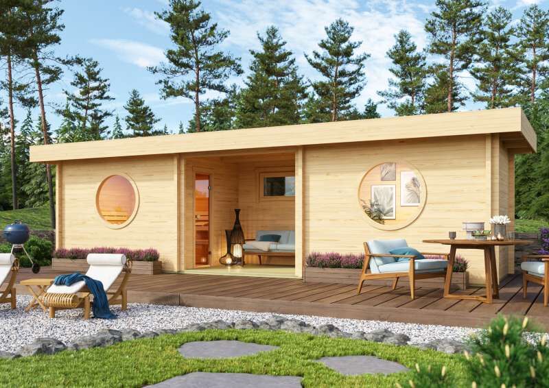Saunahaus, Außensauna & Gartensauna mit Vorraum kaufen