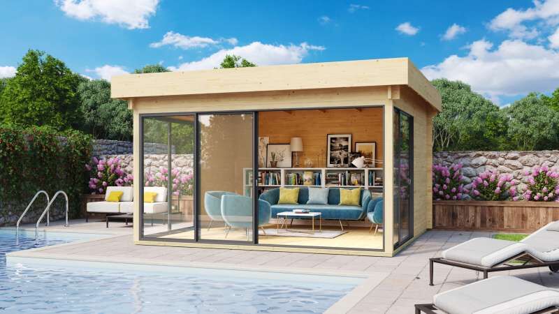 Moderne Poolhäuser aus Holz kaufen vom Hersteller kaufen