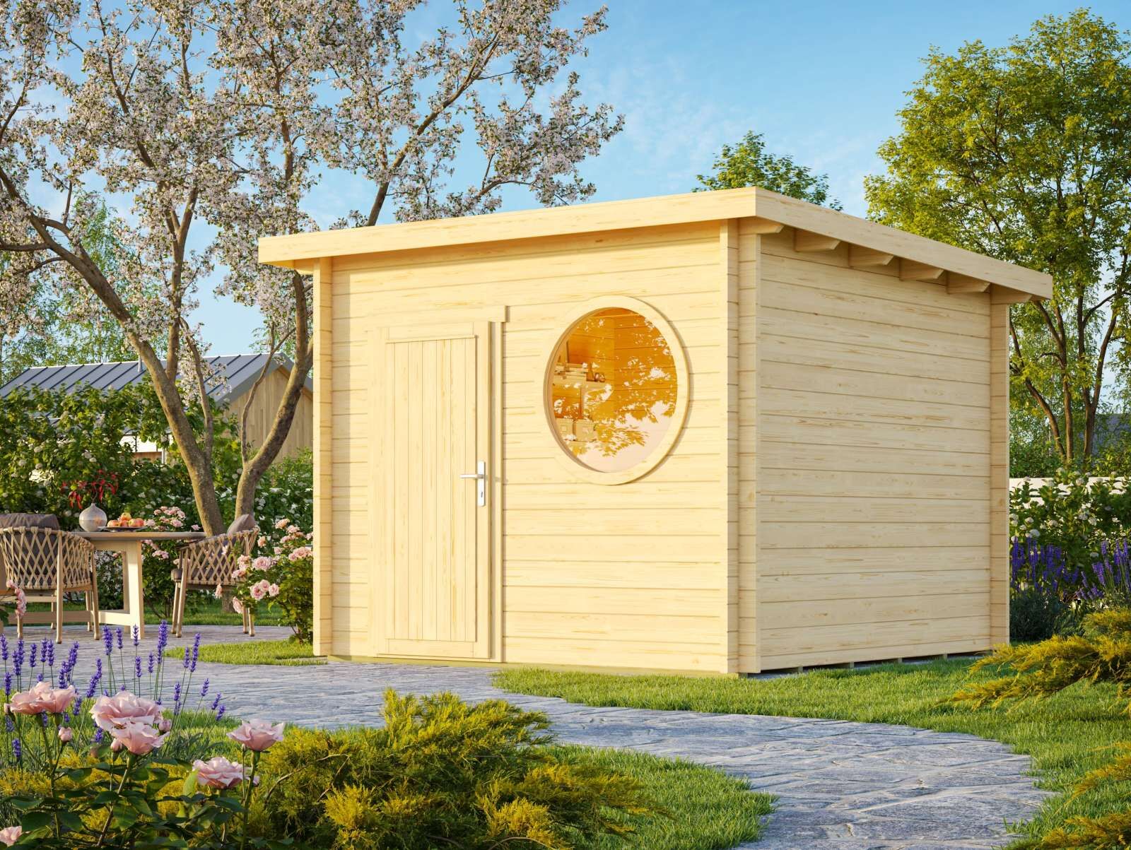 Gartenhaus 70mm Wandstarke