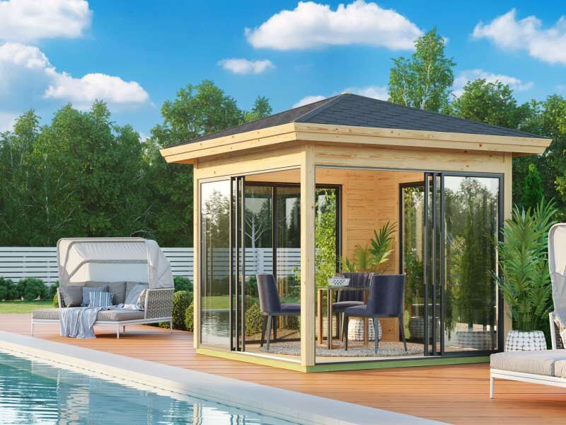 Moderne Poolhäuser aus Holz kaufen vom Hersteller kaufen