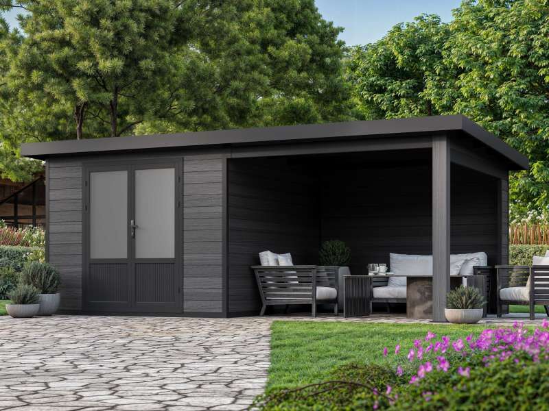 Gartenhaus Modern Anthrazit