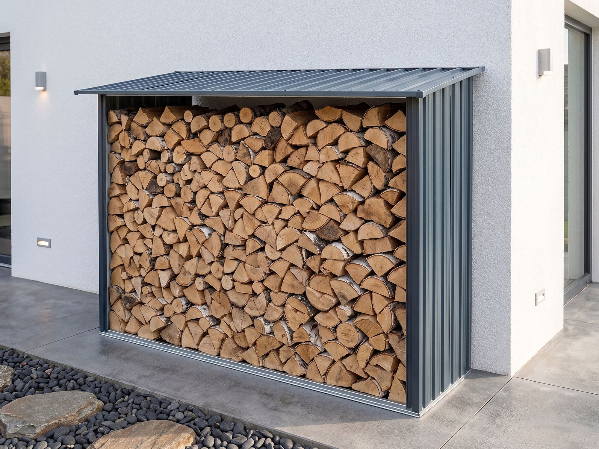 6x2m StarLine Metall Brennholzregal Modell WoodStock 1,| Rab winterfest ...